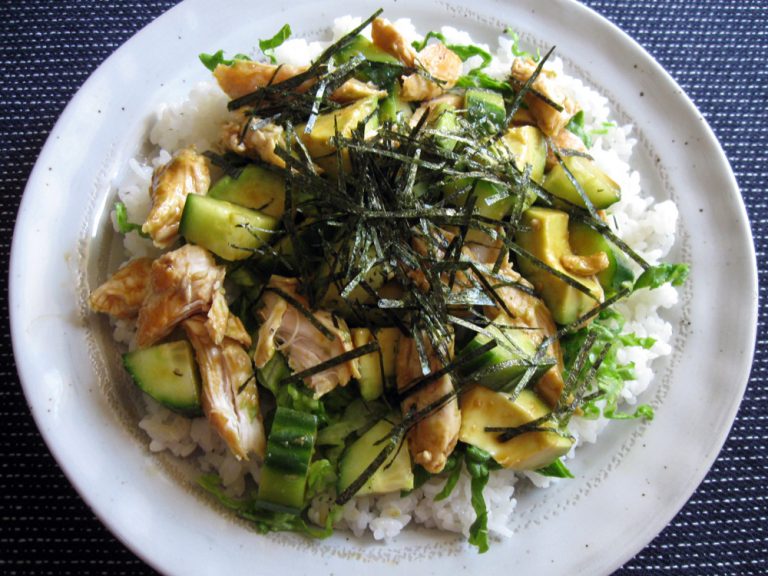 Wasabi Chicken & Avocado Chirashi-zushi – Hiroko's Recipes