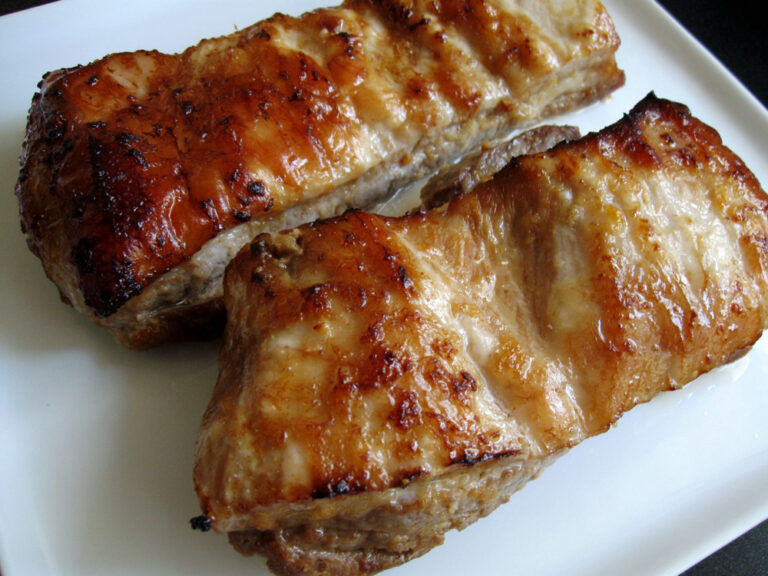 Roasted Pork Belly Marinated in Spare Rib Marinade – Hiroko's Recipes