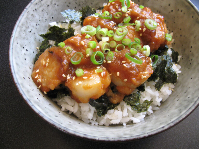 Scallops Rice Bowl with Miso Sauce – Hiroko's Recipes