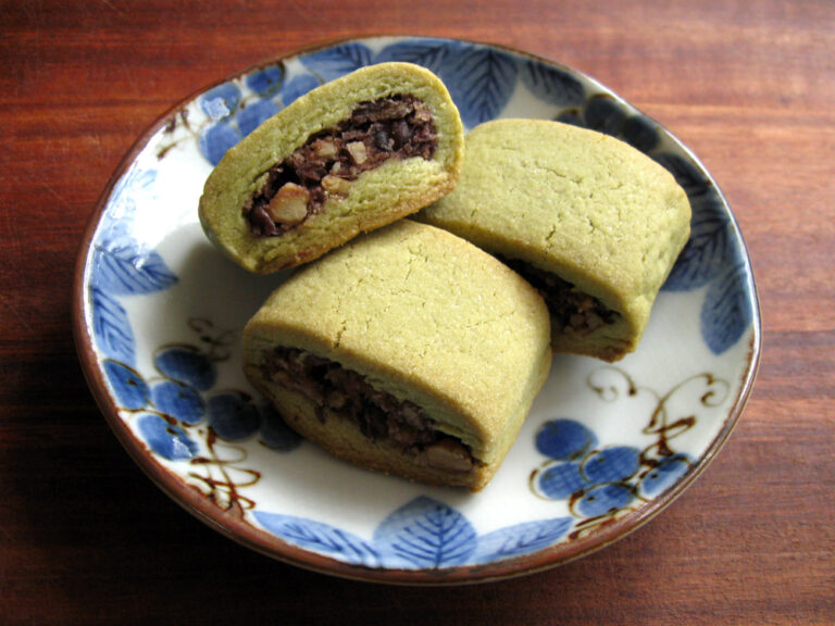Azuki & Walnut Stuffed Matcha Cookies – Hiroko's Recipes